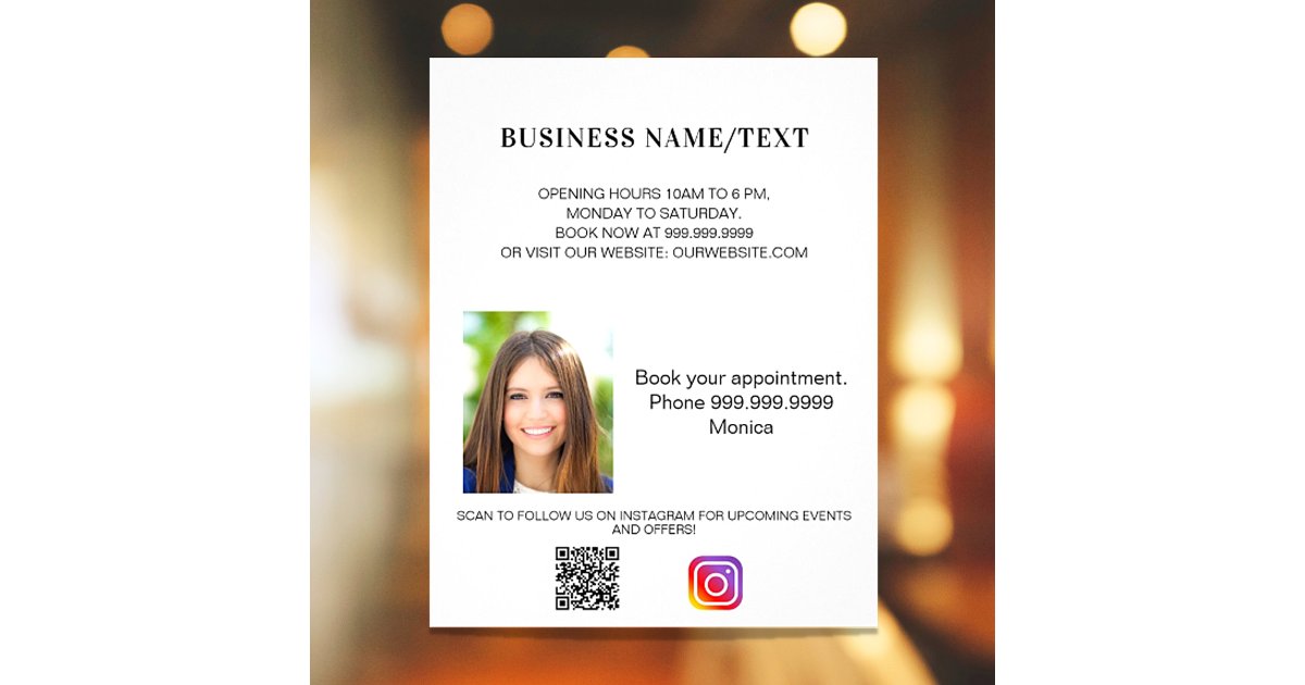 Business photo qr code instagram beauty makeup flyer | Zazzle