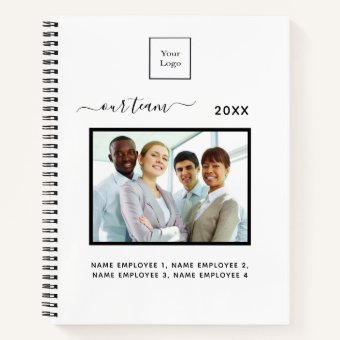 Business photo team white elegant notebook | Zazzle