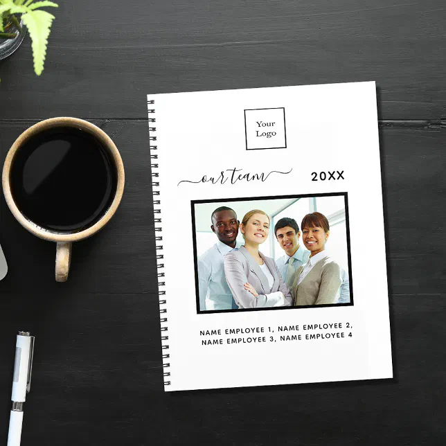 Business photo team white elegant notebook | Zazzle