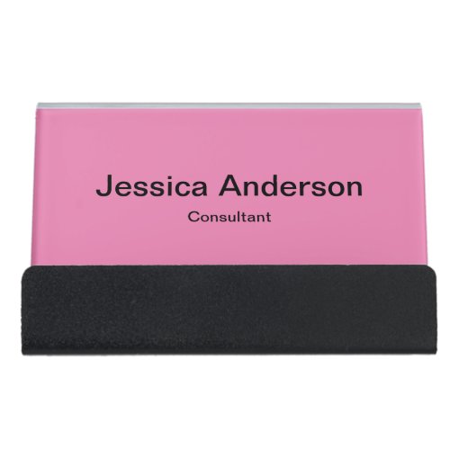 Business Pink and Black Template Text Name Title Desk Business Card ...