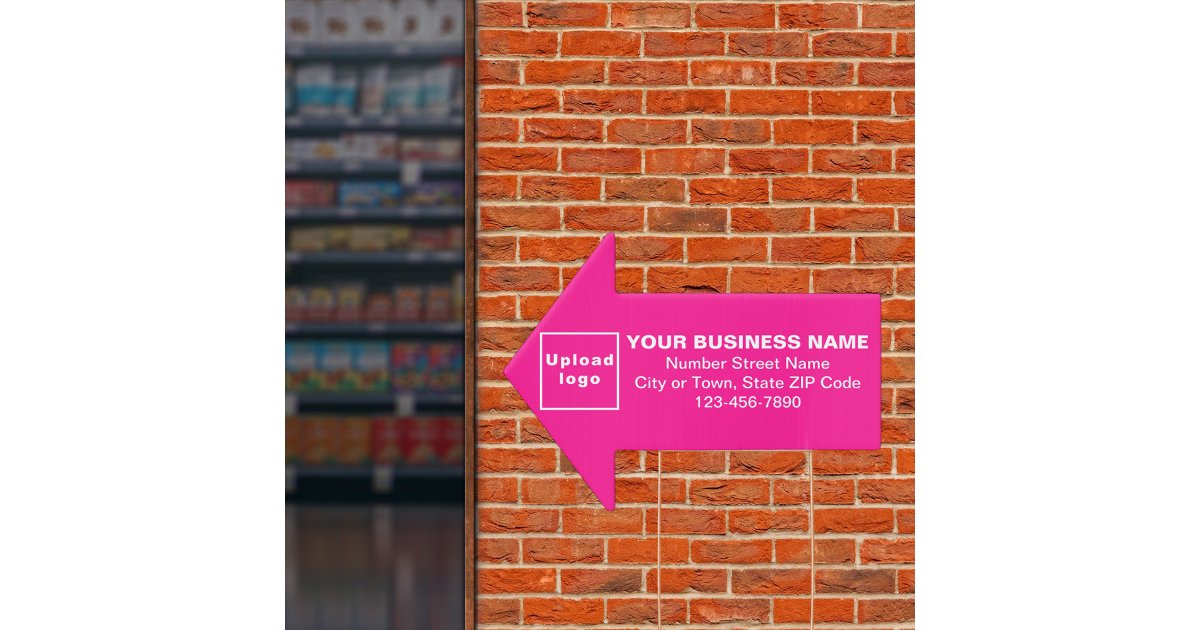 Business Pink Arrow Shape Yard Sign | Zazzle