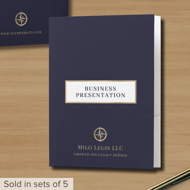 Business Presentation Folder with Custom Logo | Zazzle