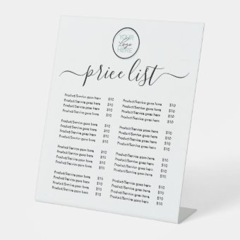 Business Price List Logo Pedestal Sign | Zazzle