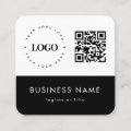 Business Professional Custom Logo QR Code Company Square Business Card ...