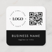 Business Professional Custom Logo QR Code Company Square Business Card ...