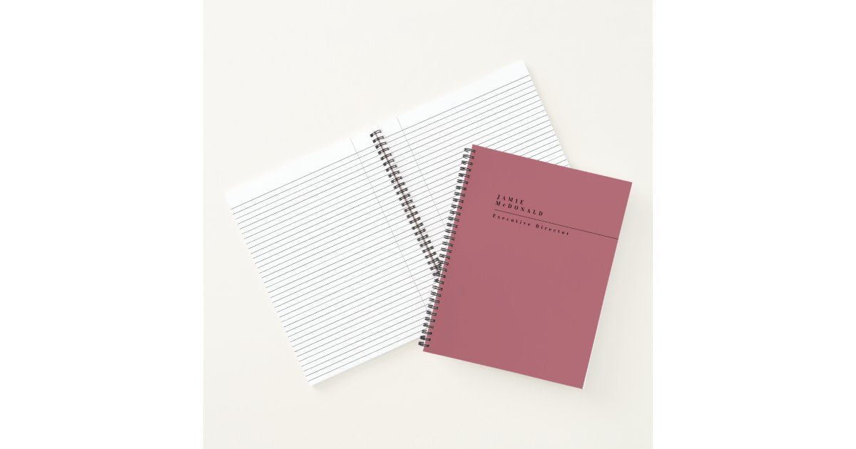 Business Professional Modern Rose Gold Pink Notebook | Zazzle