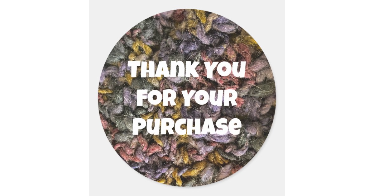 Business Promotion Yarn Photo Customer Thanks Classic Round Sticker ...