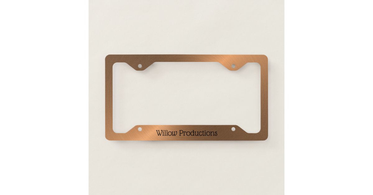 Business Promotional Copper License Plate Frame | Zazzle