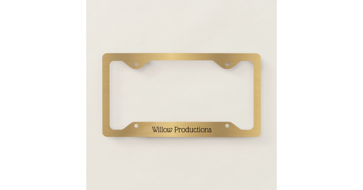 Business Promotional Gold License Plate Frame | Zazzle