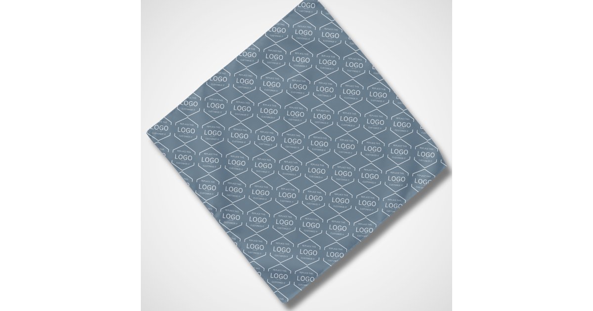 Business Promotional Logo Pattern Dusty Blue Bandana | Zazzle