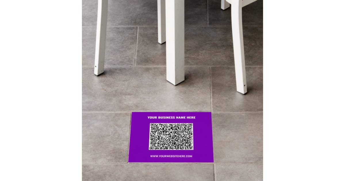 Business Promotional QR Code Floor Decals Template | Zazzle