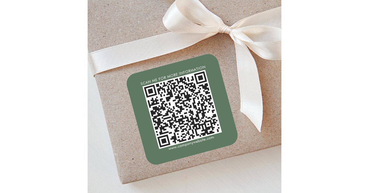Business QR Code and Company Website Any Color Square Sticker | Zazzle