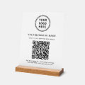Business QR Code and Logo White Acrylic Sign | Zazzle