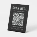 Business QR Code Black Tabletop Pedestal Sign | Zazzle