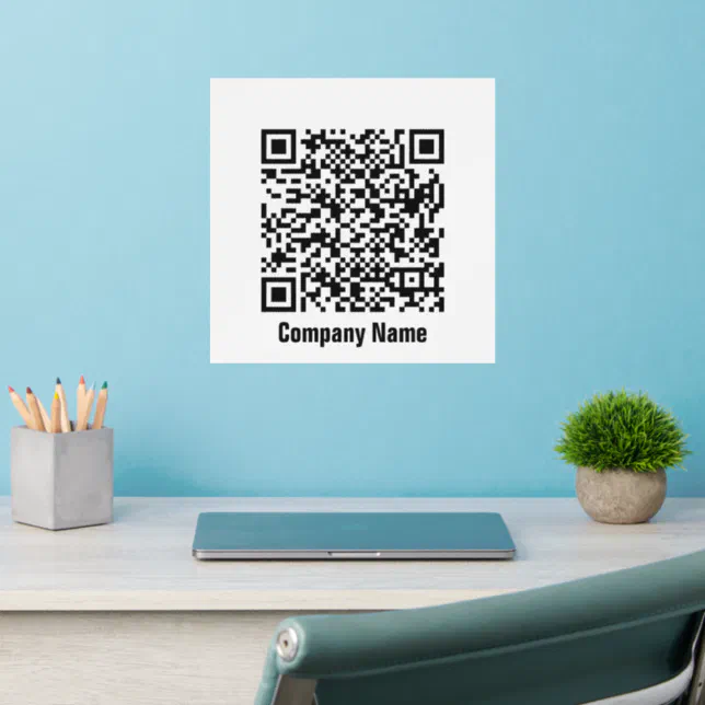 Business QR Code Company Name Template Wall Decal | Zazzle