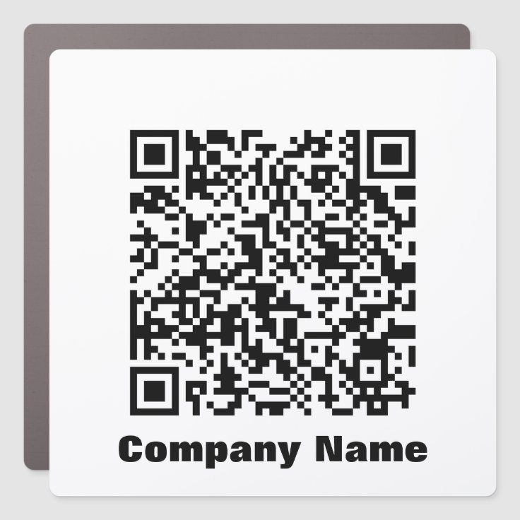 Business QR Code Company Name Text Template Car Magnet | Zazzle
