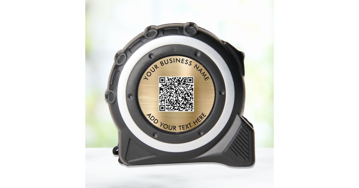 Business QR Code Gold Tape Measure | Zazzle