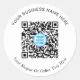 Business QR Code Logo Promotional Classic Round Sticker | Zazzle