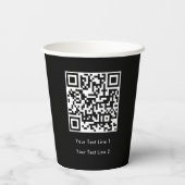 Business QR Code Modern Professional Simple Black Paper Cups | Zazzle
