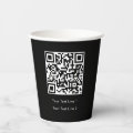 Business QR Code Modern Professional Simple Black Paper Cups | Zazzle