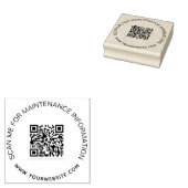 Business qr code product maintenance information rubber stamp | Zazzle