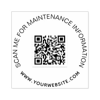 Business qr code product maintenance information rubber stamp | Zazzle