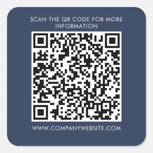 Business QR Code Promotional Marketing Custom Square Sticker | Zazzle