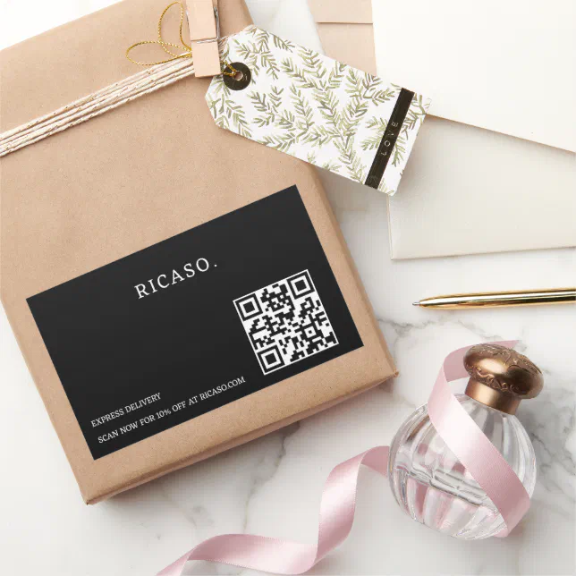 Business QR code Promotional Rectangular Sticker | Zazzle