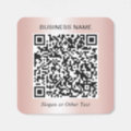Business QR Code Rose Gold Square Sticker | Zazzle