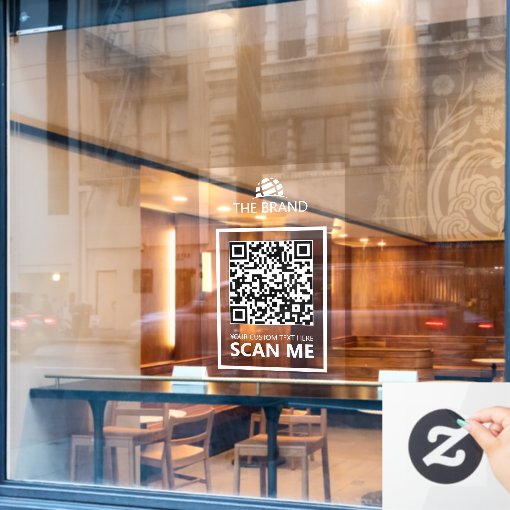 Business QR-Code Scan Me Window Cling | Zazzle