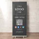Business QR Code Social Media Retractable Banner | Zazzle