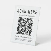 Business QR Code Tabletop Pedestal Sign | Zazzle
