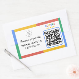 Business Rating With Google Reviews QR Code Rectangular Sticker | Zazzle