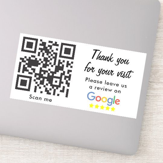 Business Rating With Google Reviews QR Code Sticker | Zazzle.com