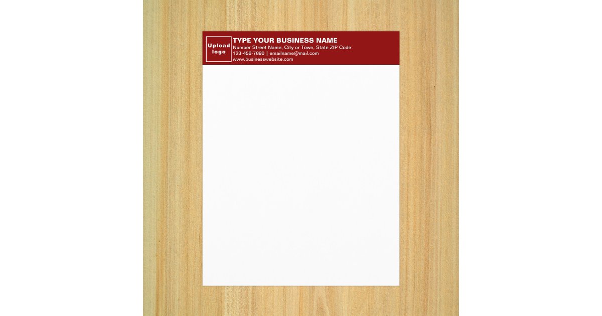 Business Red Letterhead on Paper Sheet | Zazzle