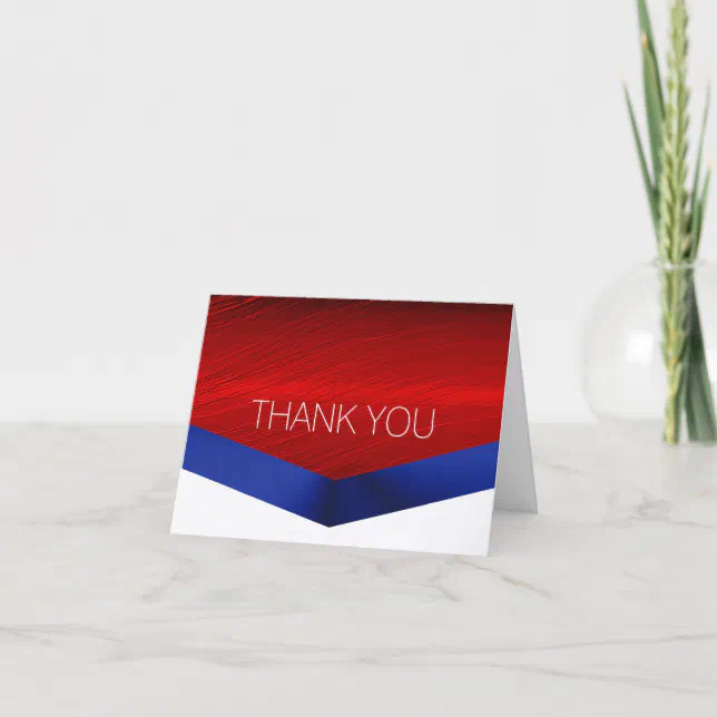 Business Red White Blue Thank You Card | Zazzle