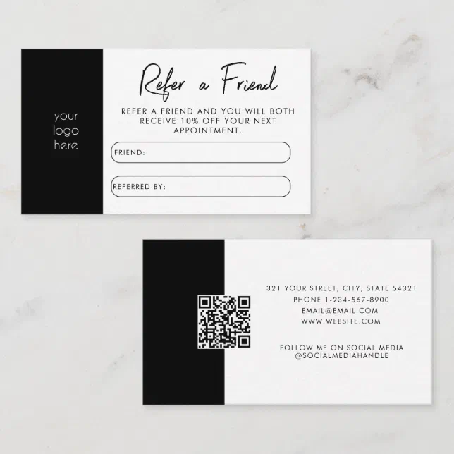 Business Refer A Friend Referral Loyalty Card | Zazzle