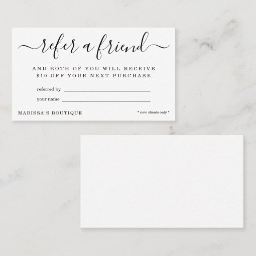 Business Referral Card Refer a Friend Card | Zazzle