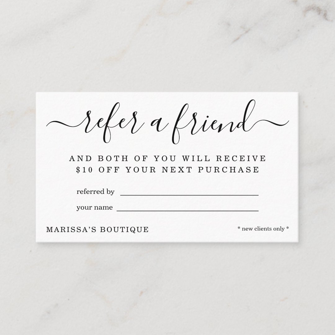 Business Referral Card Refer a Friend Card | Zazzle