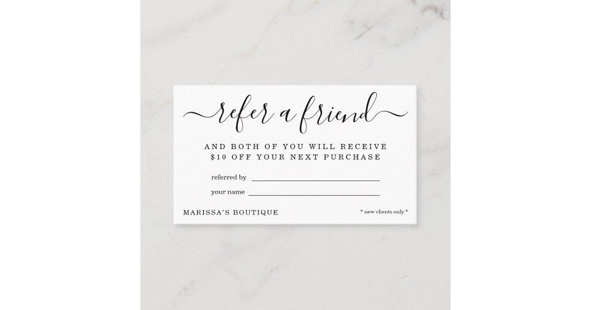 Business Referral Card Refer a Friend Card | Zazzle