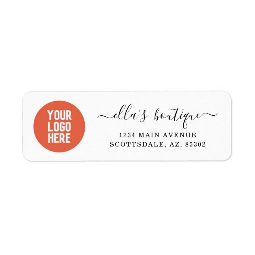 Business Return Address Label with Logo | Zazzle