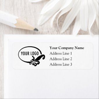 Business Return Address Labels with Custom Logo | Zazzle