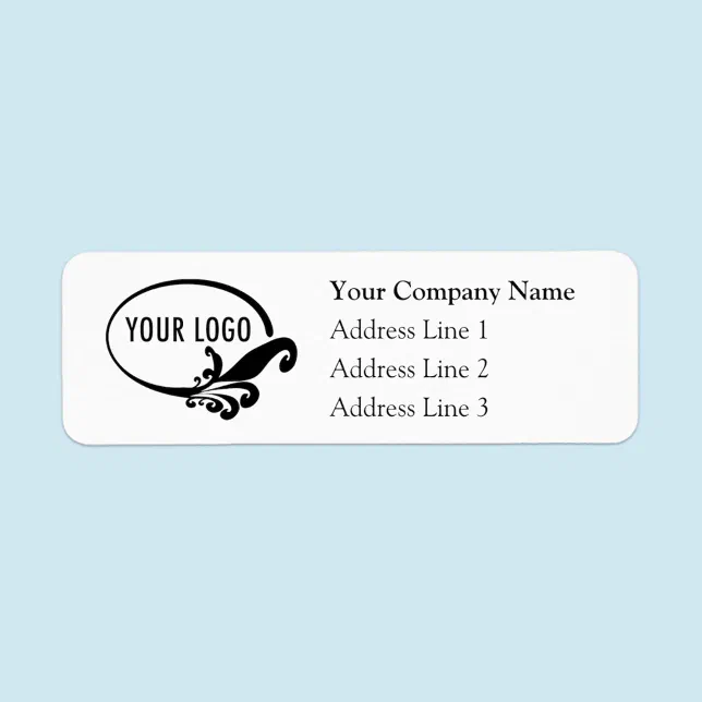 Business Return Address Labels with Custom Logo | Zazzle