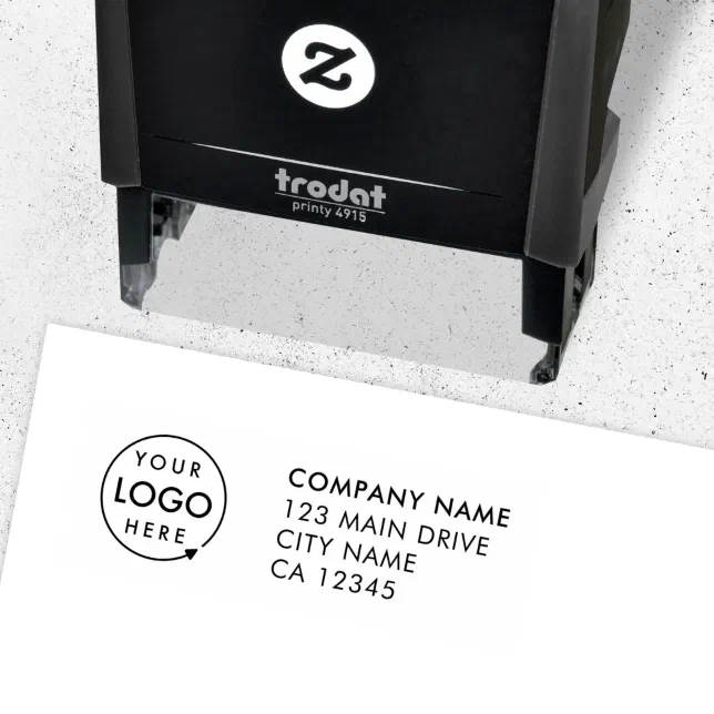 Business Return Address | Professional Logo Modern Self-inking Stamp ...