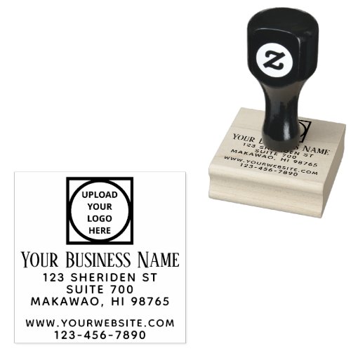 Business Return Address Stamp With Logo Customized | Zazzle