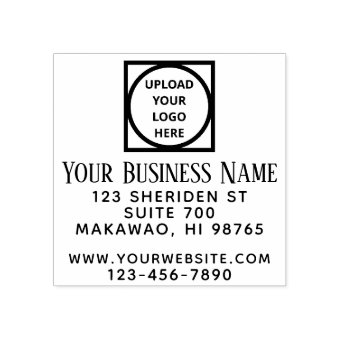Business Return Address Stamp With Logo Customized | Zazzle