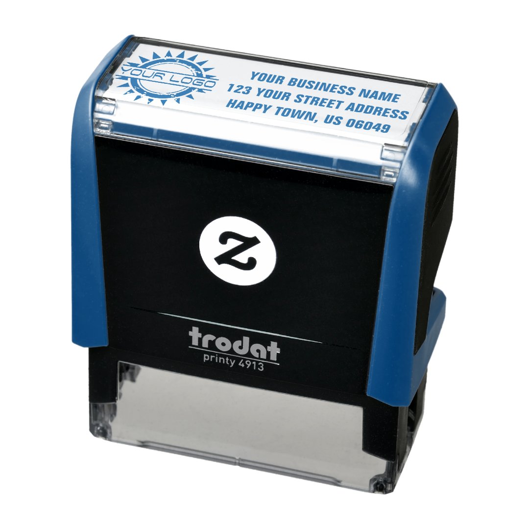 Business Return Address with Logo Self-inking Stam Self-inking Stamp ...