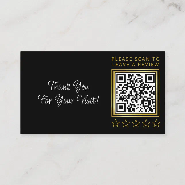 Business Review Custom QR Code Link Logo Business Card | Zazzle