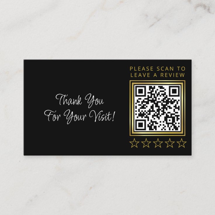 Business Review Custom QR Code Link Logo Business Card | Zazzle