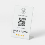 Business Review Request 5 Star Review QR Code Pedestal Sign | Zazzle
